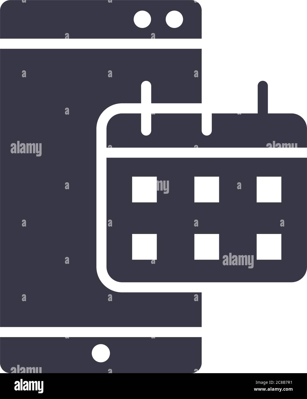 smartphone and calendar application device technology silhouette style ...