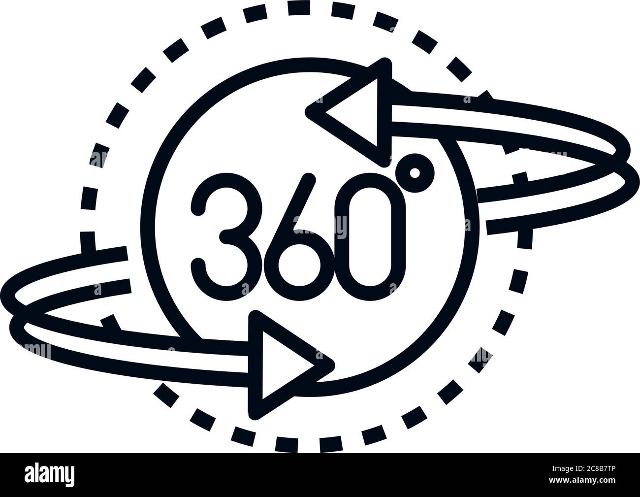 360 degree view virtual tour panorama linear style icon design vector illustration Stock Vector ...