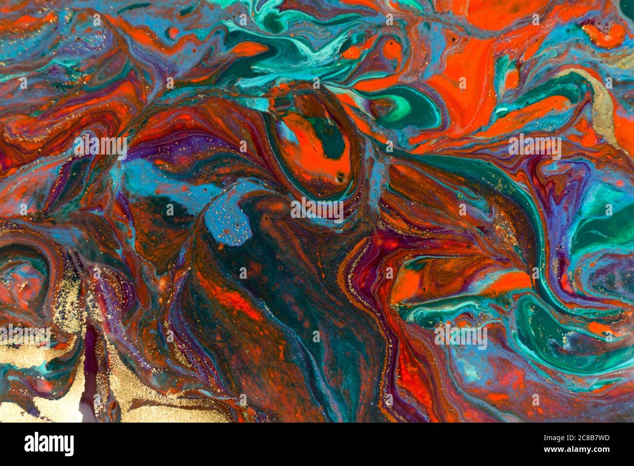 Marble colorful background. Colorful abstract paint texture with golden ...