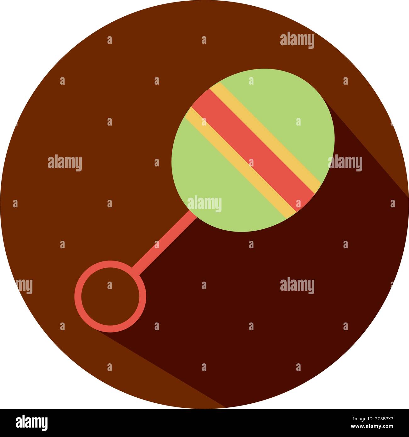 rattle baby toy object for small children to play, block and flat style ...