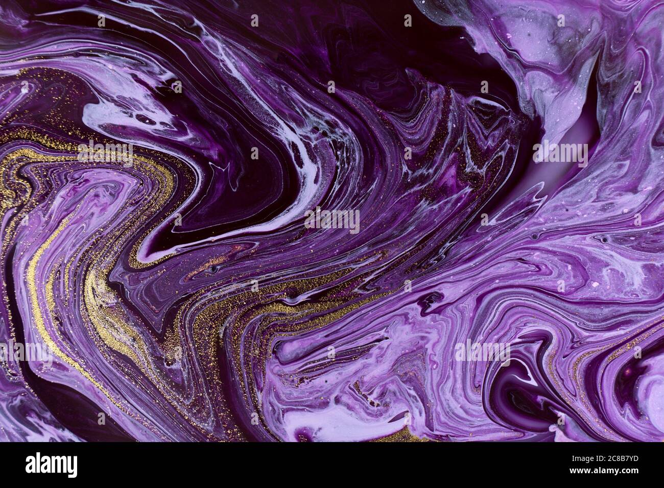Violet marble abstract background. Mixed inks texture with golden ...
