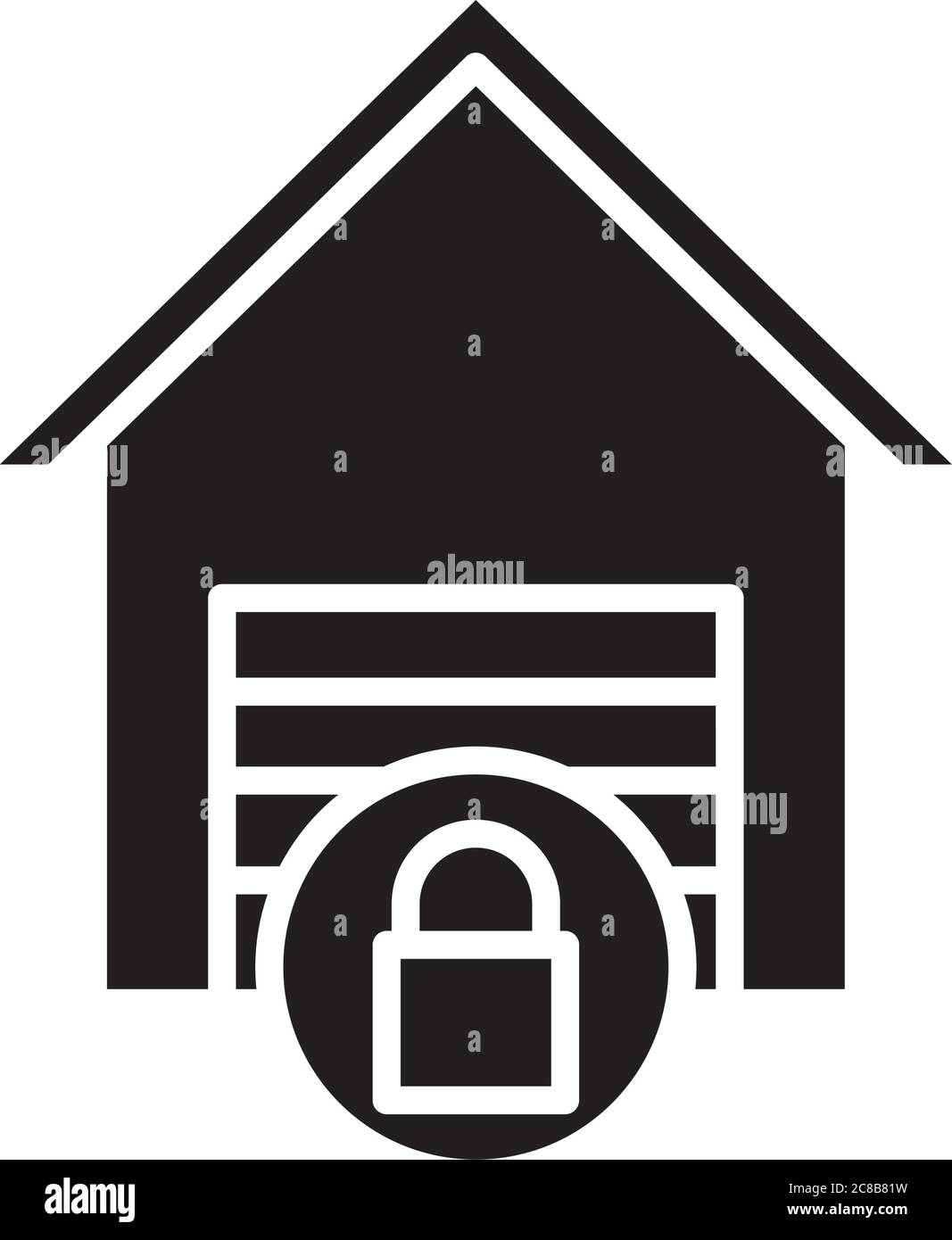 locked garage parking transport silhouette style icon design vector ...