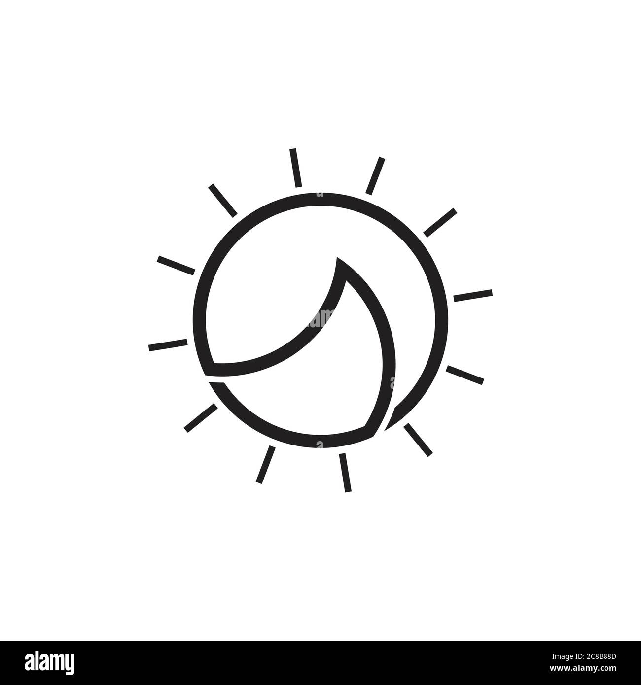 simple shine waves geometric outline circle logo vector Stock Vector ...