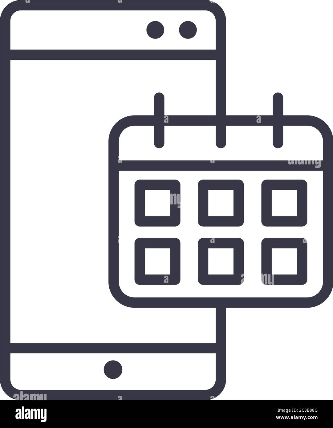 smartphone and calendar application device technology thin line style ...