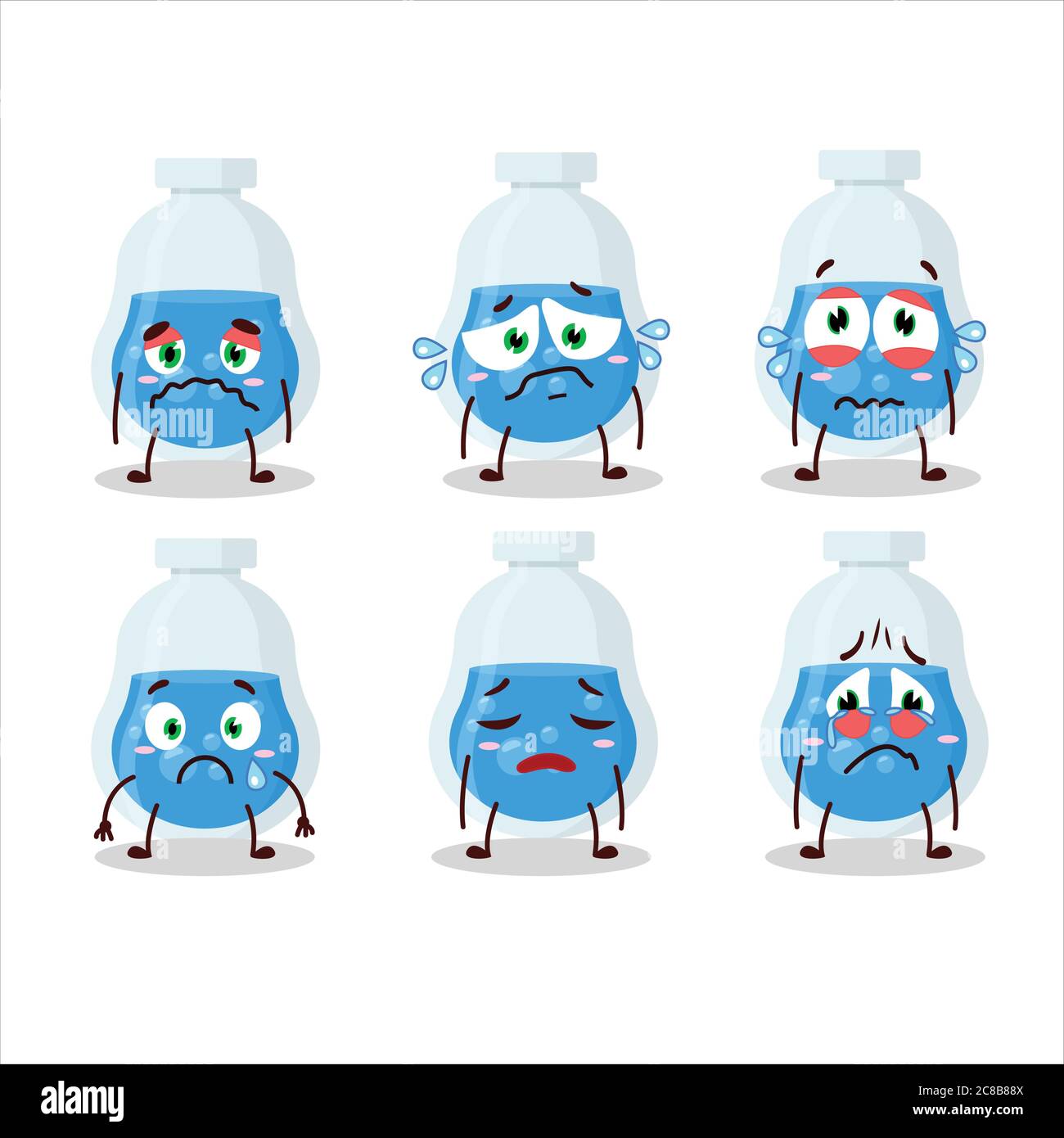Blue potion cartoon character with sad expression Stock Vector Image ...