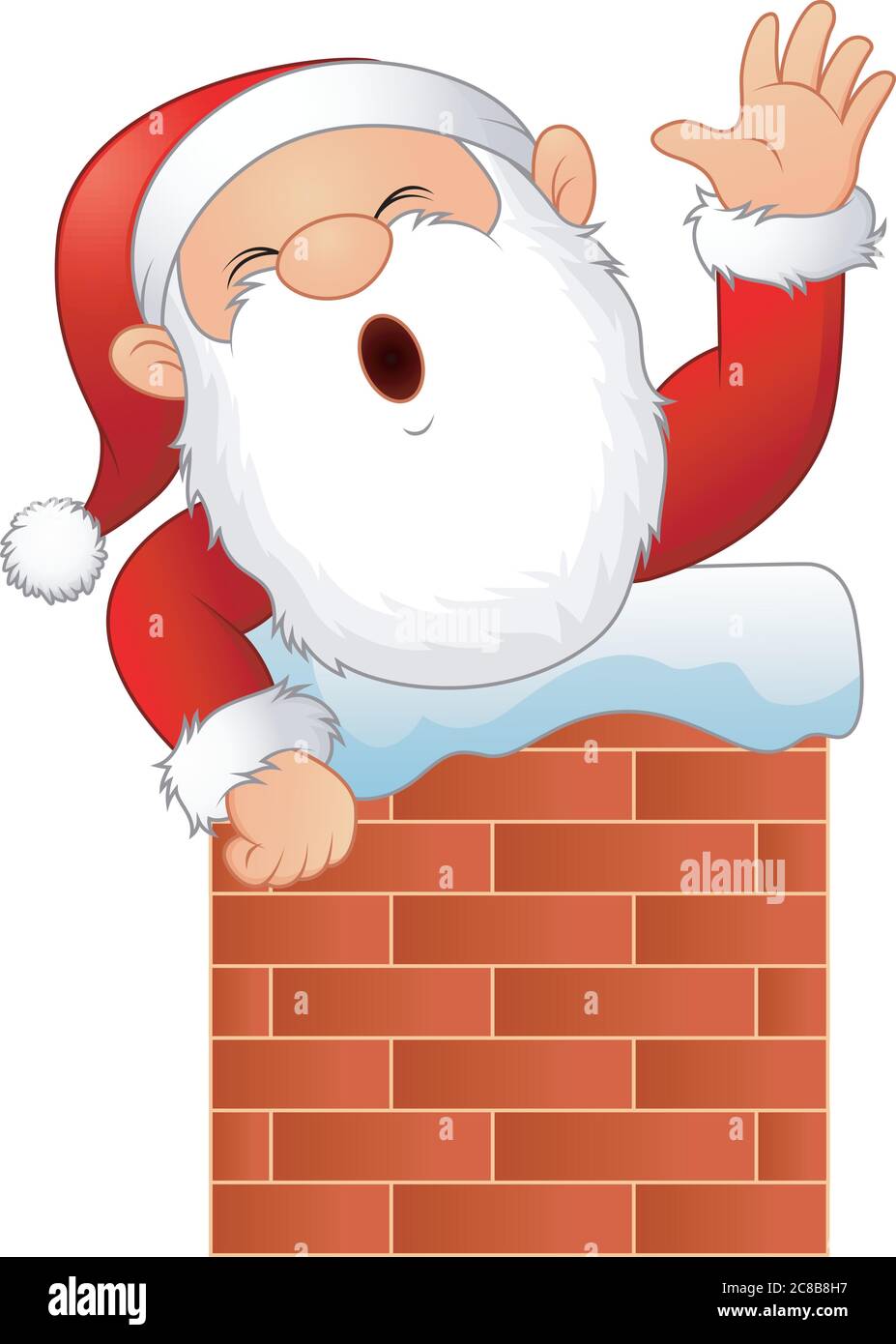illustration of Cartoon santa claus in chimney Stock Vector Image & Art ...