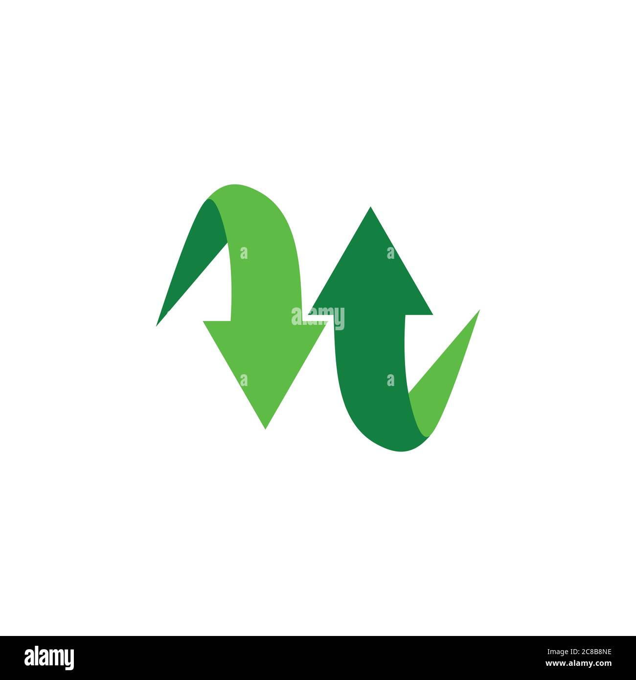 green opposite direction arrows logo Stock Vector Image & Art - Alamy