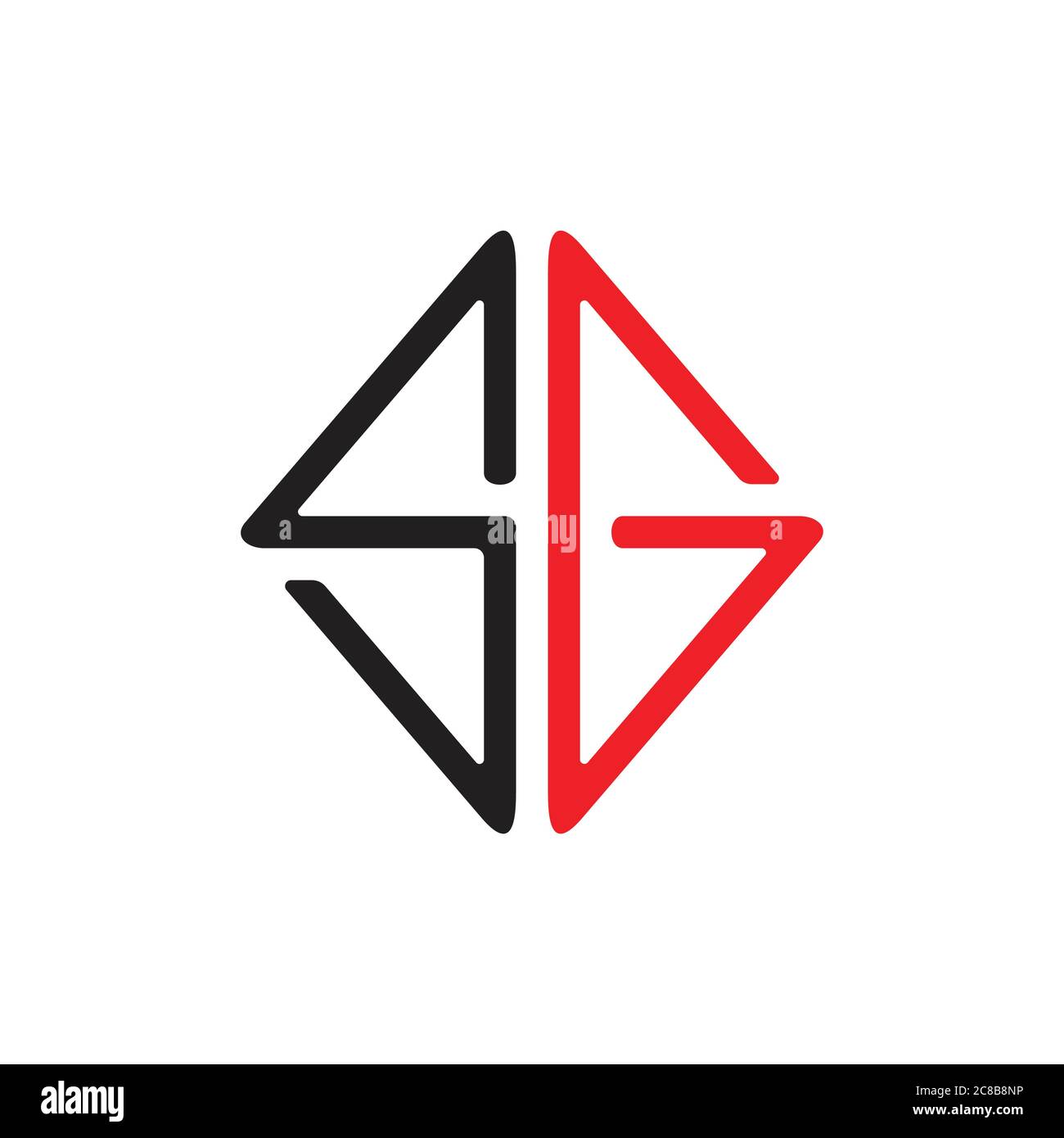 vector of letter sg square geometric line logo Stock Vector Image & Art ...