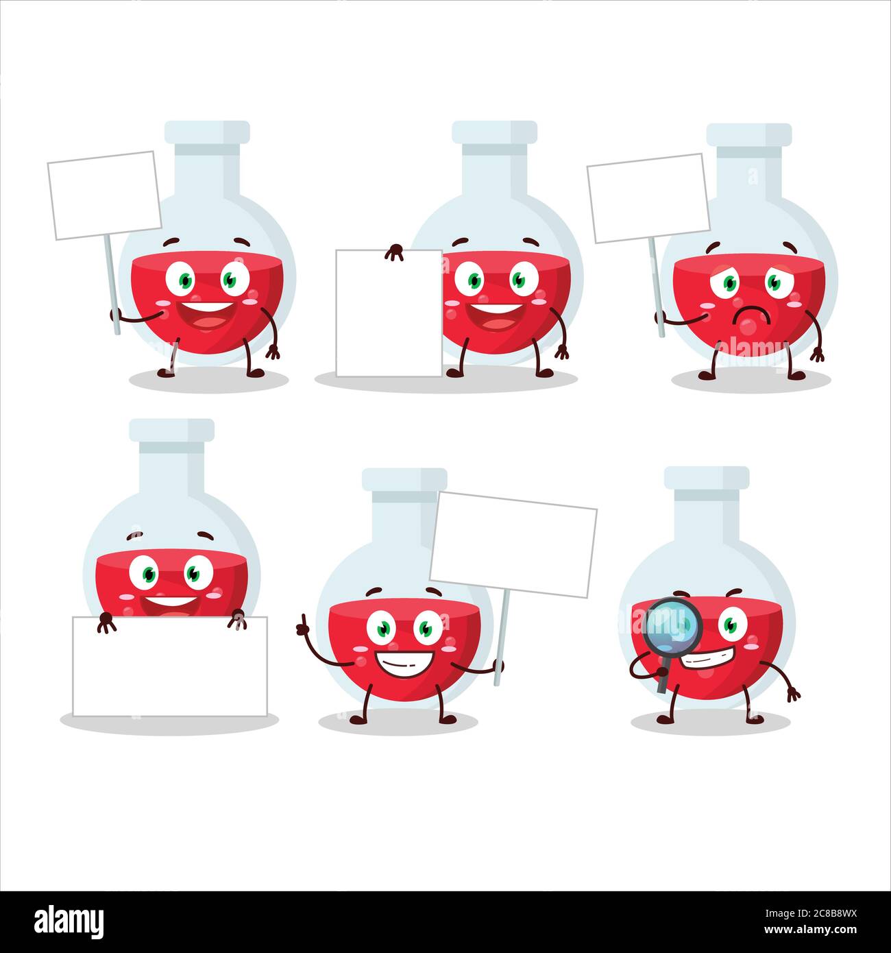 Red potion cartoon character bring information board Stock Vector Image ...