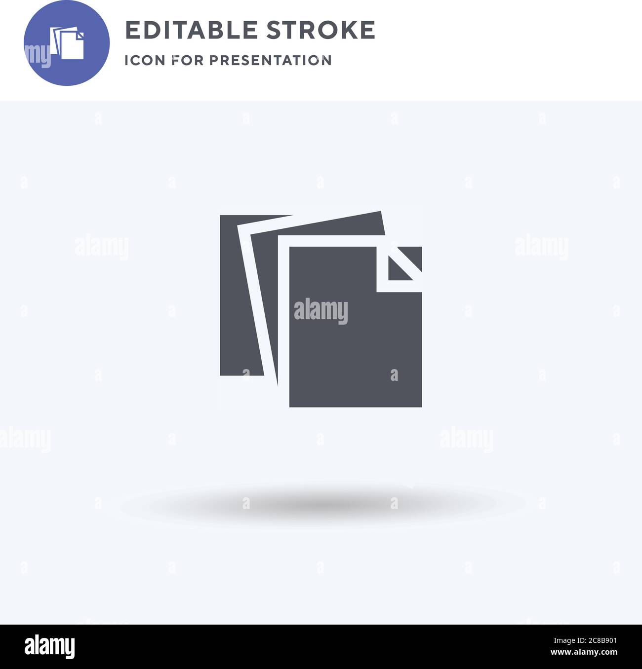 Papers icon vector, filled flat sign, solid pictogram isolated on white ...