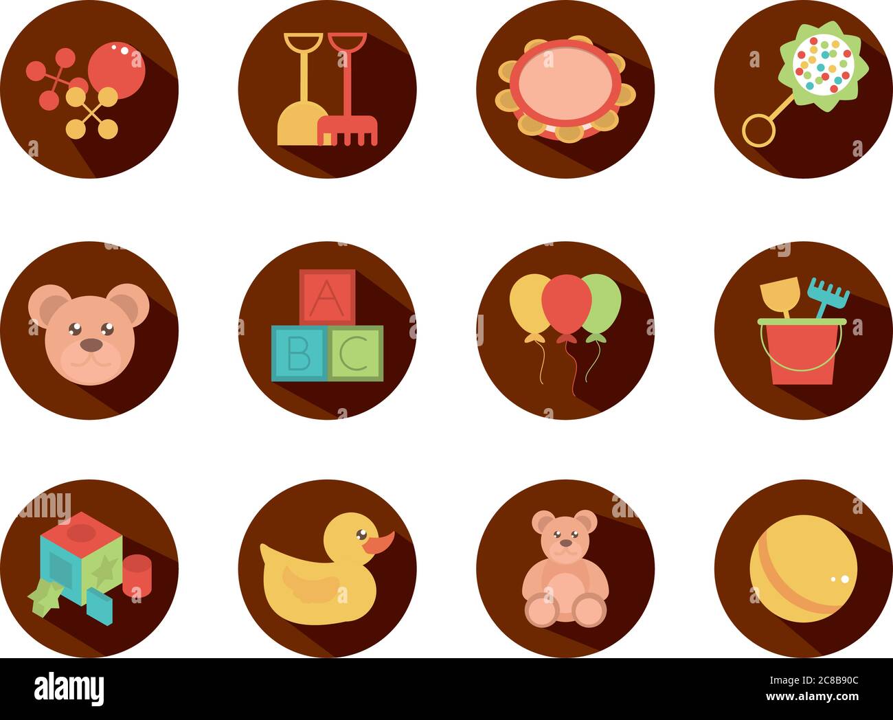 toy object for small children to play, block and flat style cartoon ...