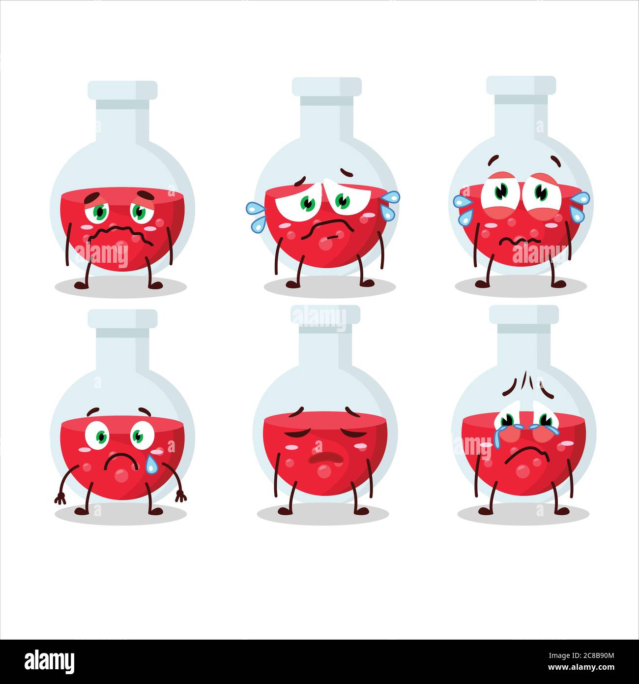 Red potion cartoon character with sad expression Stock Vector Image ...