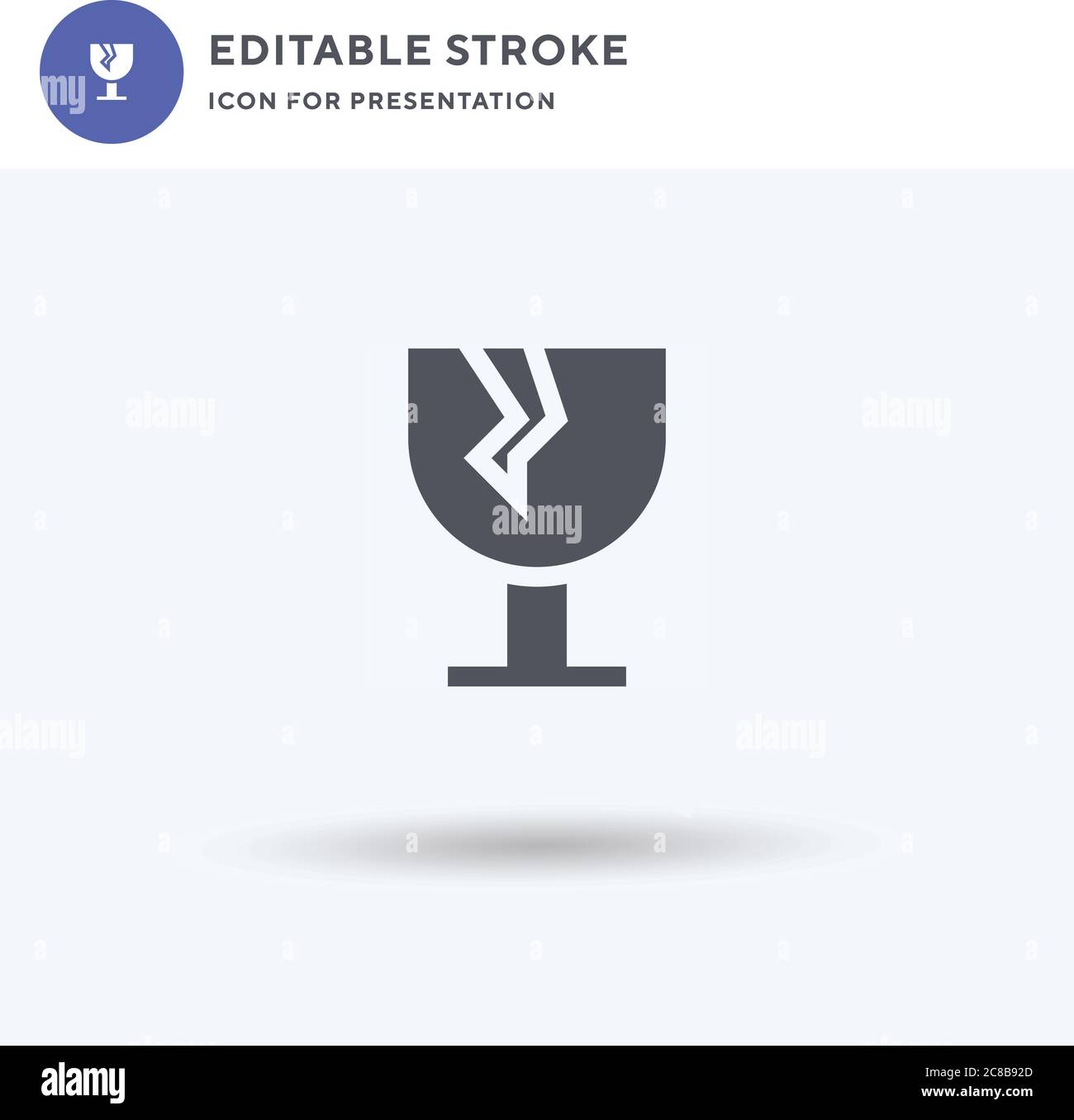 Fragile icon vector, filled flat sign, solid pictogram isolated on ...