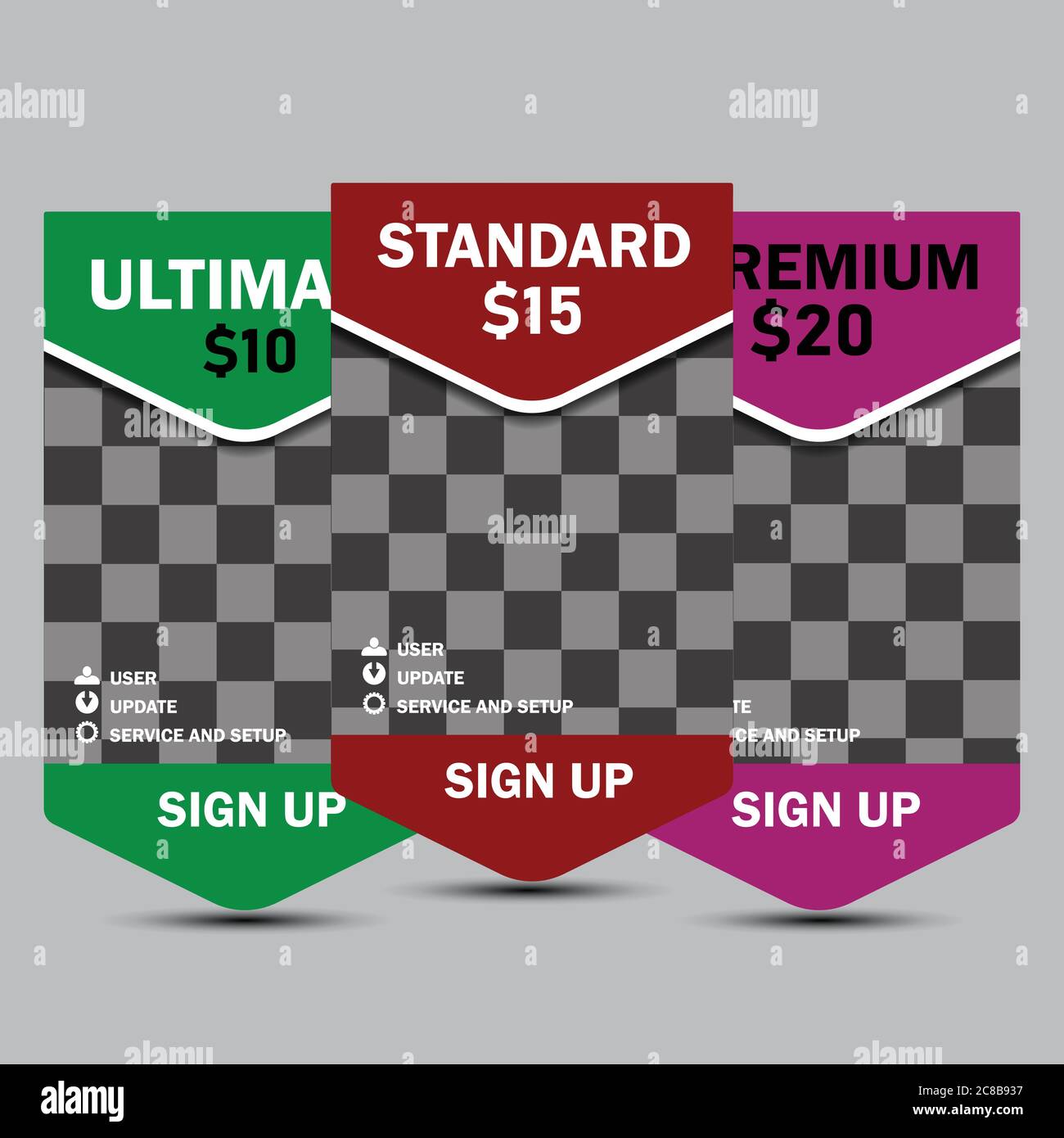 Pricing banner set, for photo layout background. Design template vector ...
