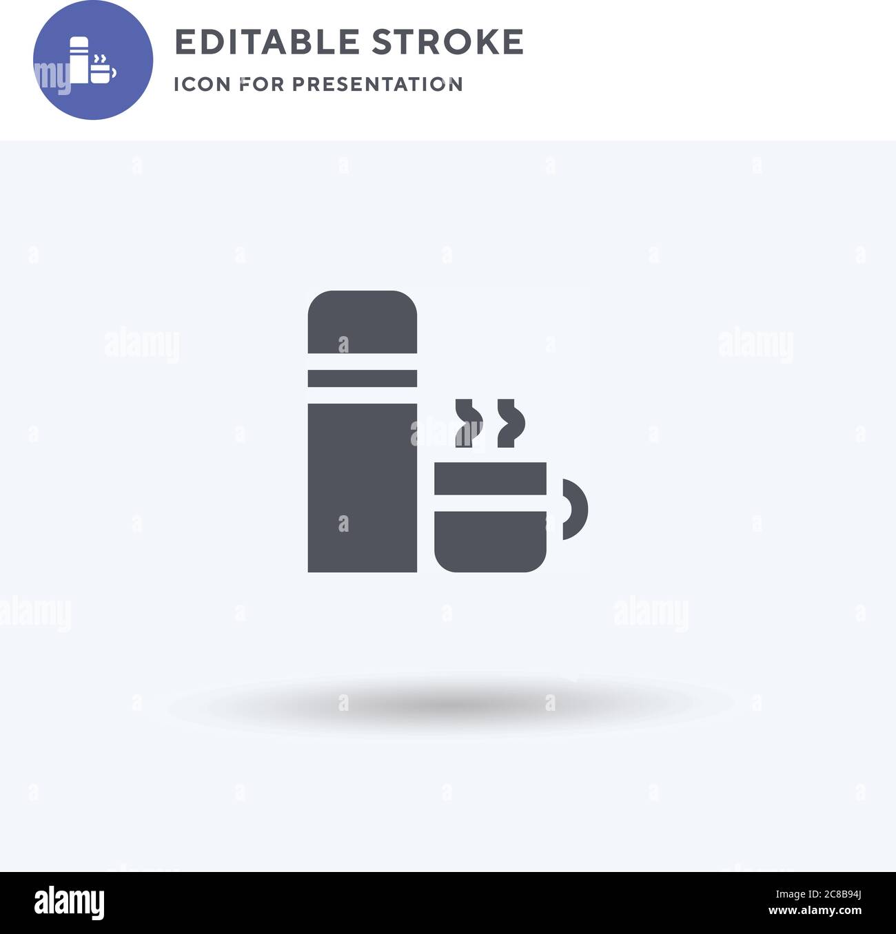 Thermos icon vector, filled flat sign, solid pictogram isolated on ...