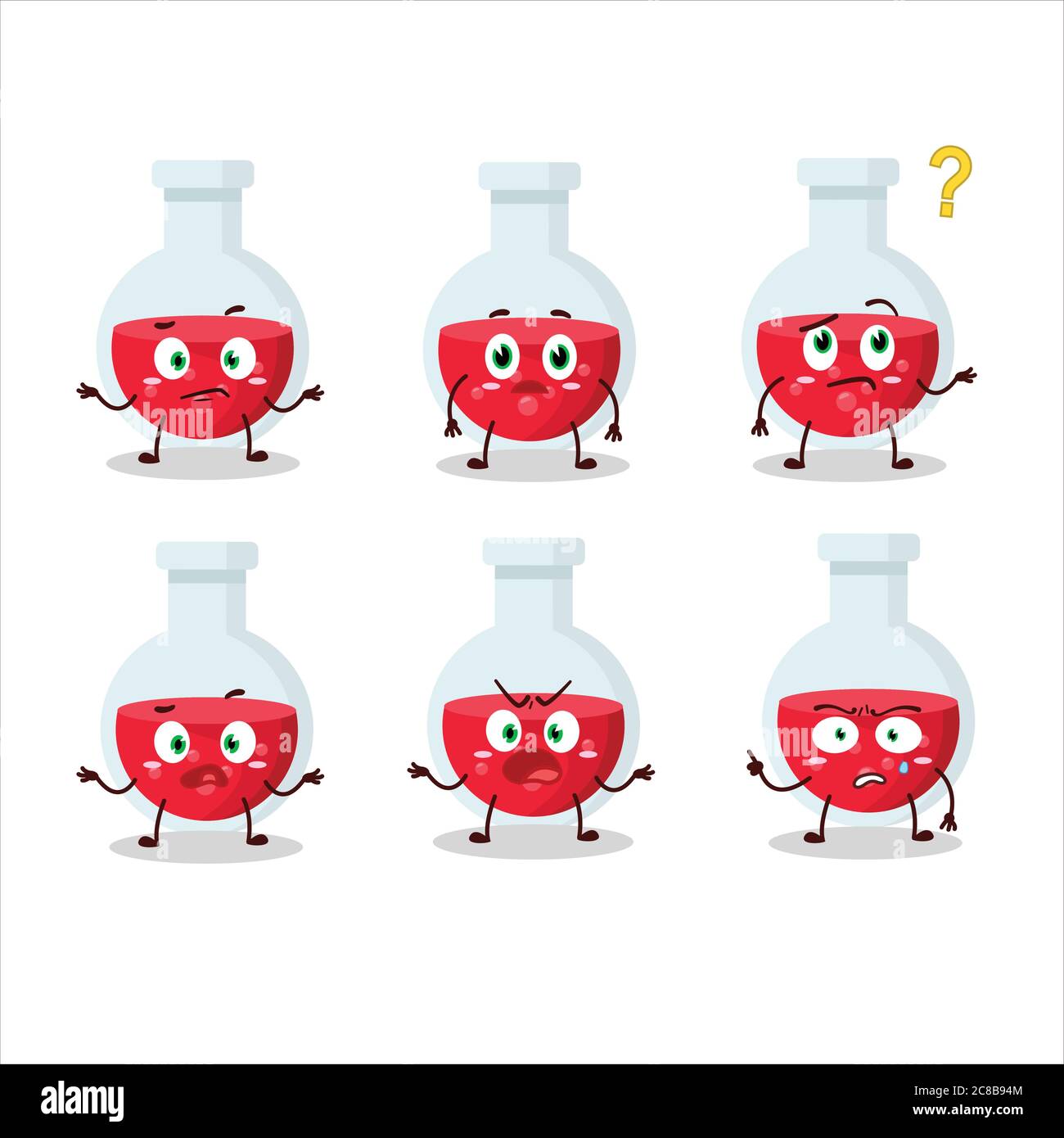 Cartoon character of red potion with what expression Stock Vector Image ...