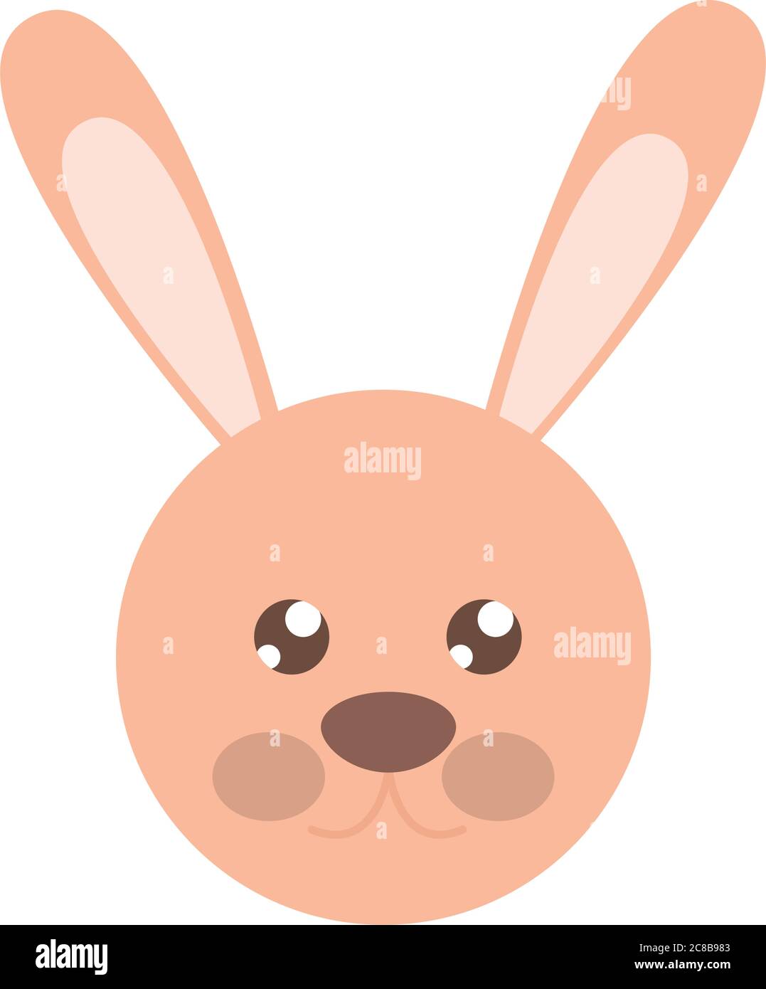 rabbit face toy object for small children to play, flat style cartoon ...