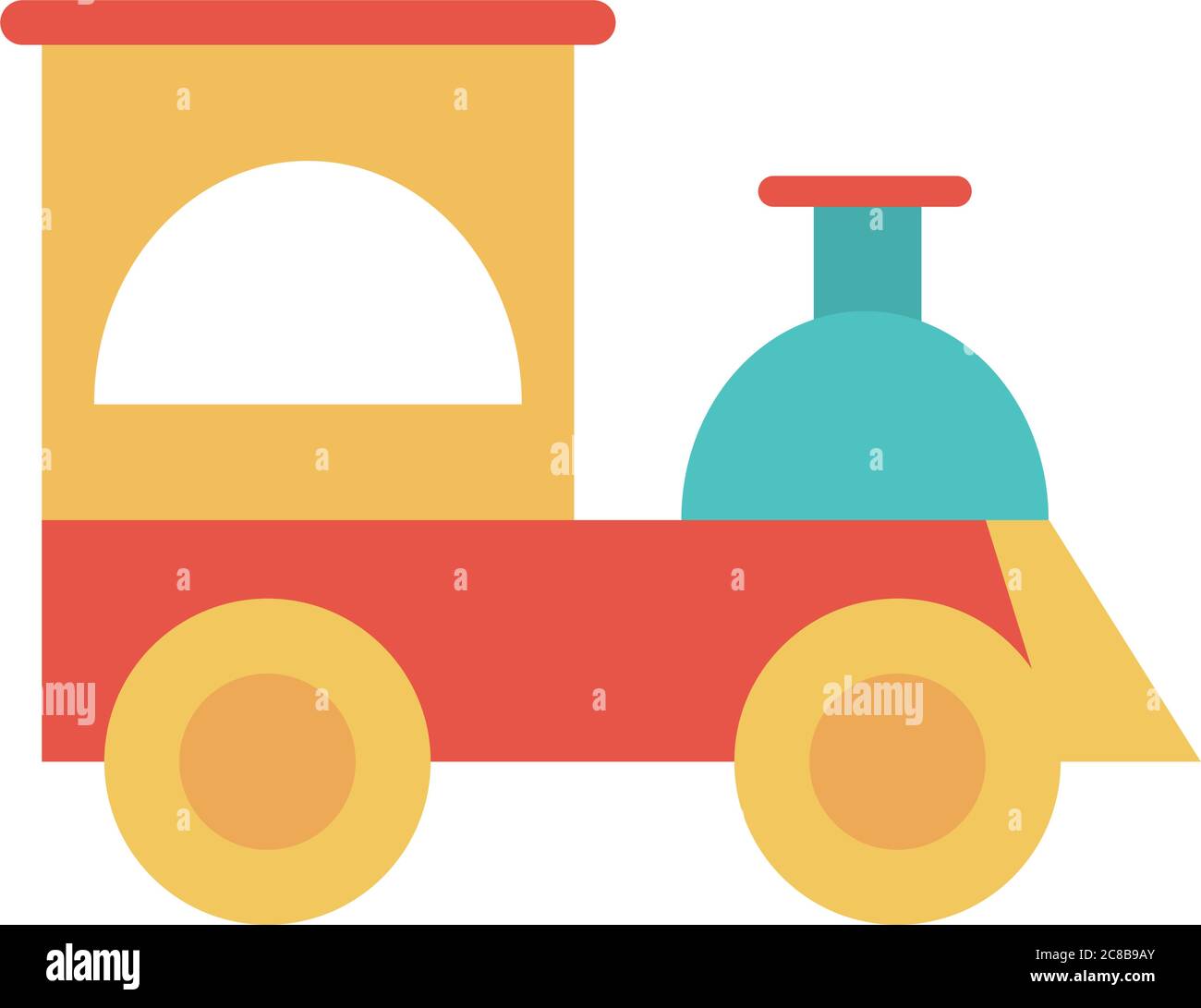 train plastic toy object for small children to play, flat style cartoon ...