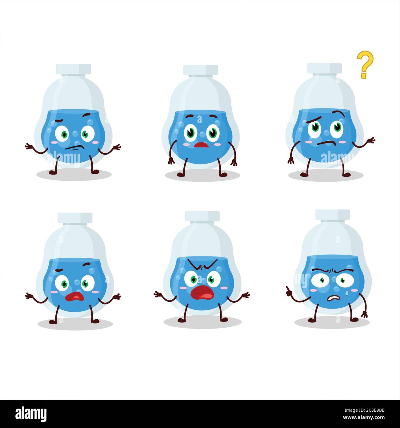 Cartoon character of blue potion with what expression Stock Vector ...