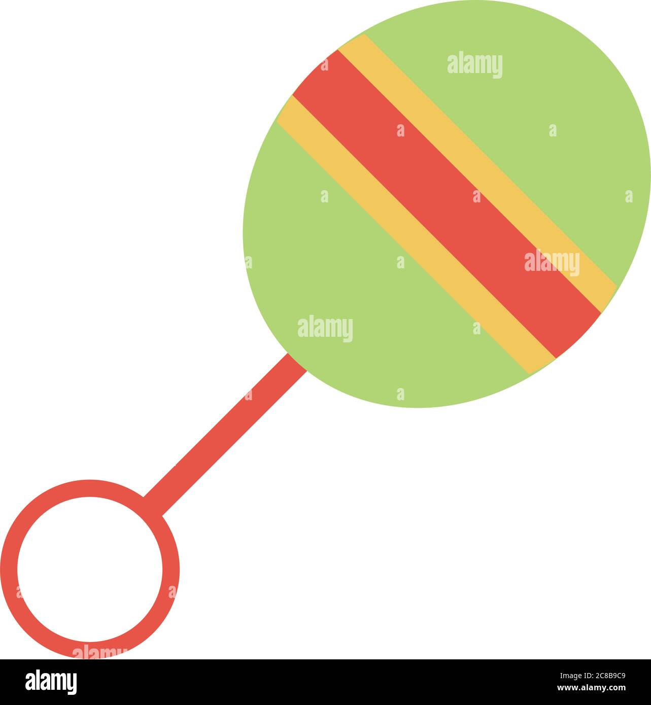 rattle baby toy object for small children to play, flat style cartoon ...