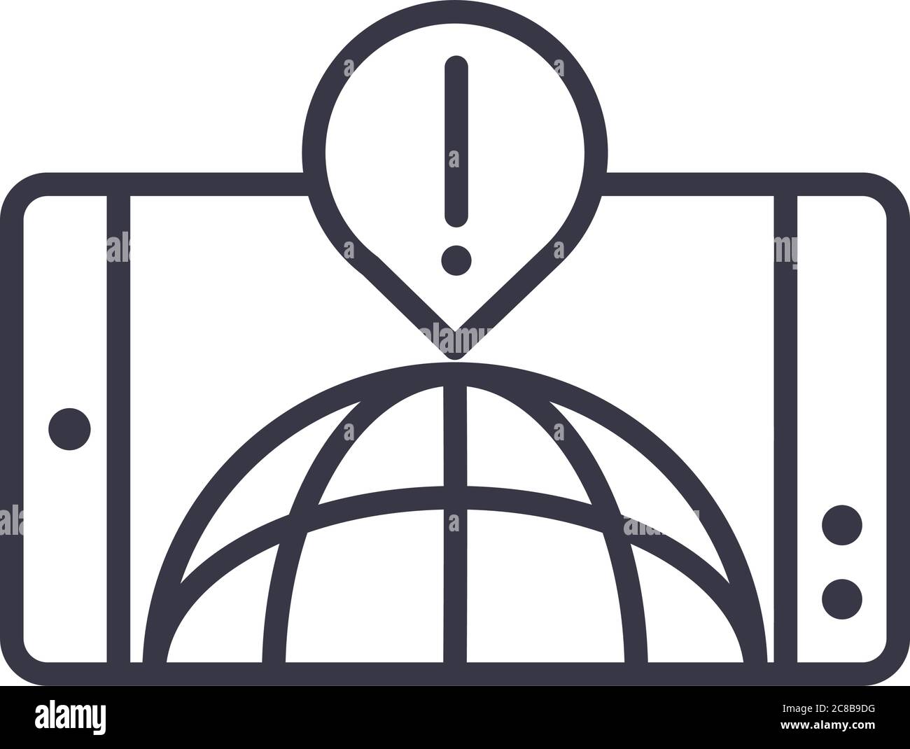 smartphone world alert device technology thin line style design icon ...