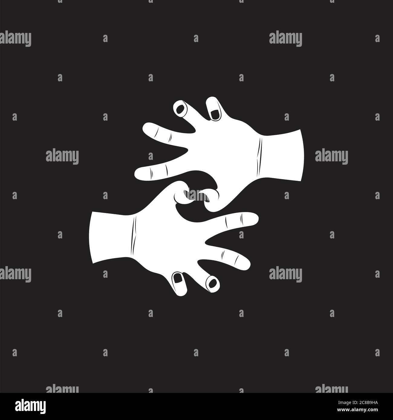 linked grunge violence scary hand symbol decoration vector Stock Vector ...