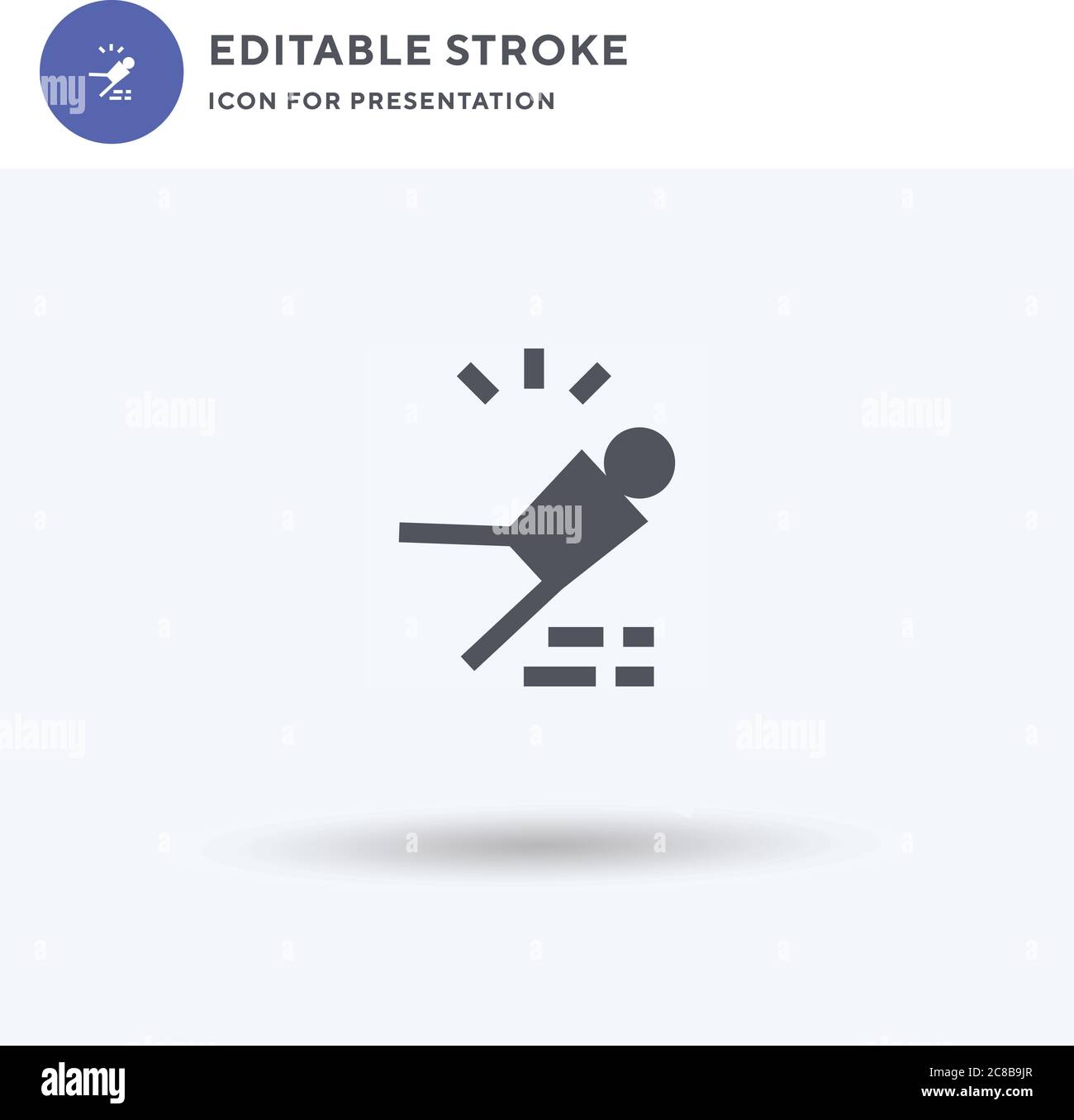 Wet Floor icon vector, filled flat sign, solid pictogram isolated on ...