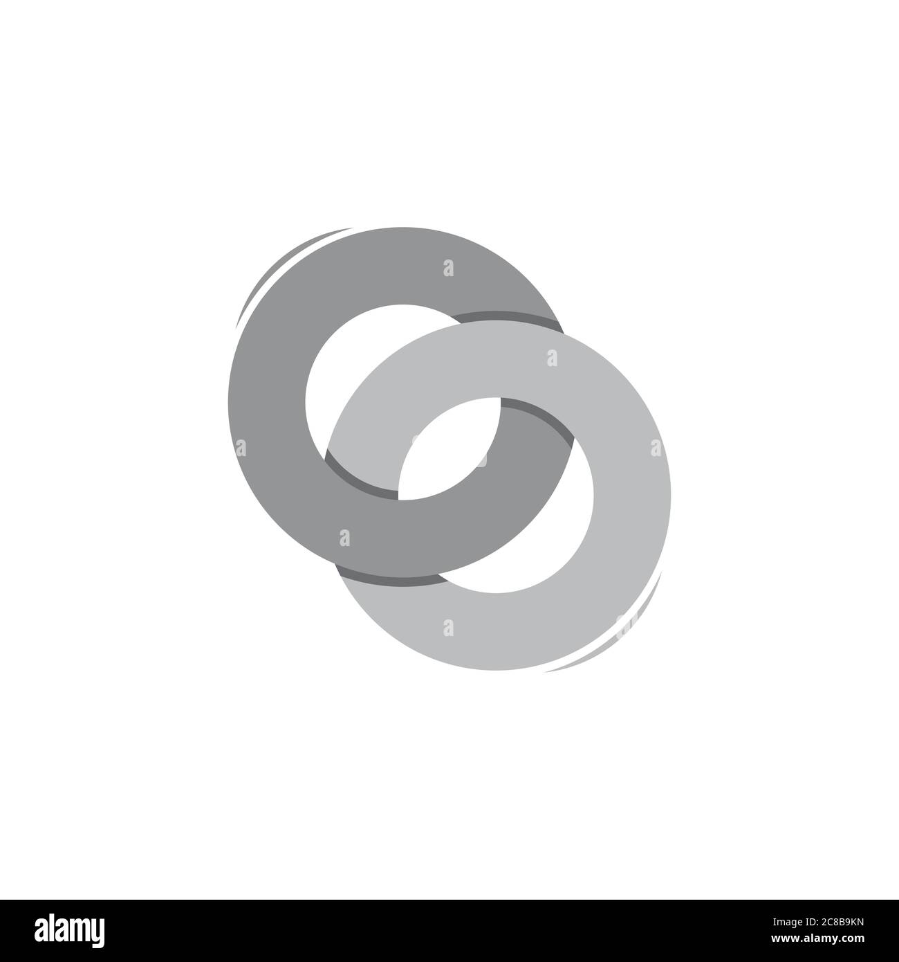 linked circle linked shadow logo vector Stock Vector Image & Art - Alamy