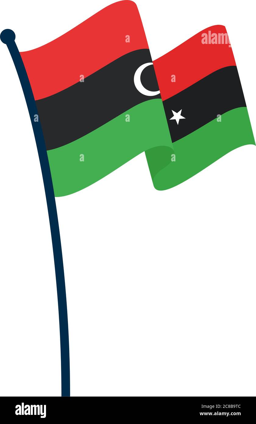 Waving flag of Libya Stock Vector Image & Art - Alamy