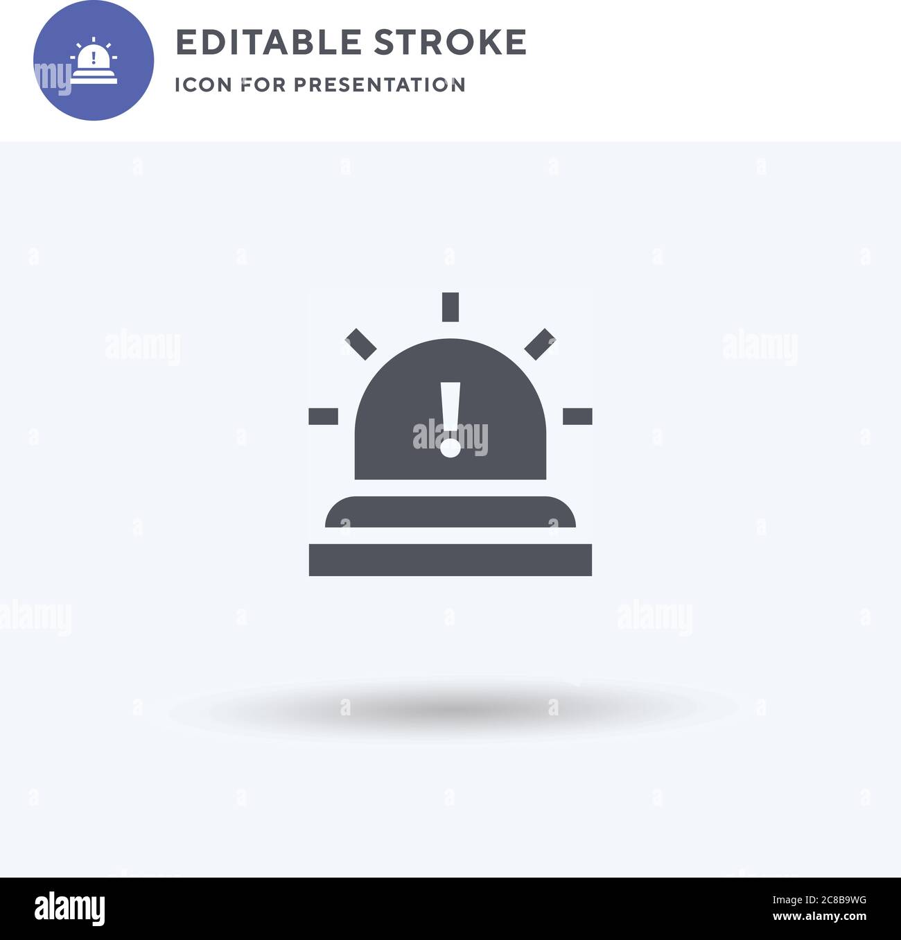 Alarm icon vector, filled flat sign, solid pictogram isolated on white ...
