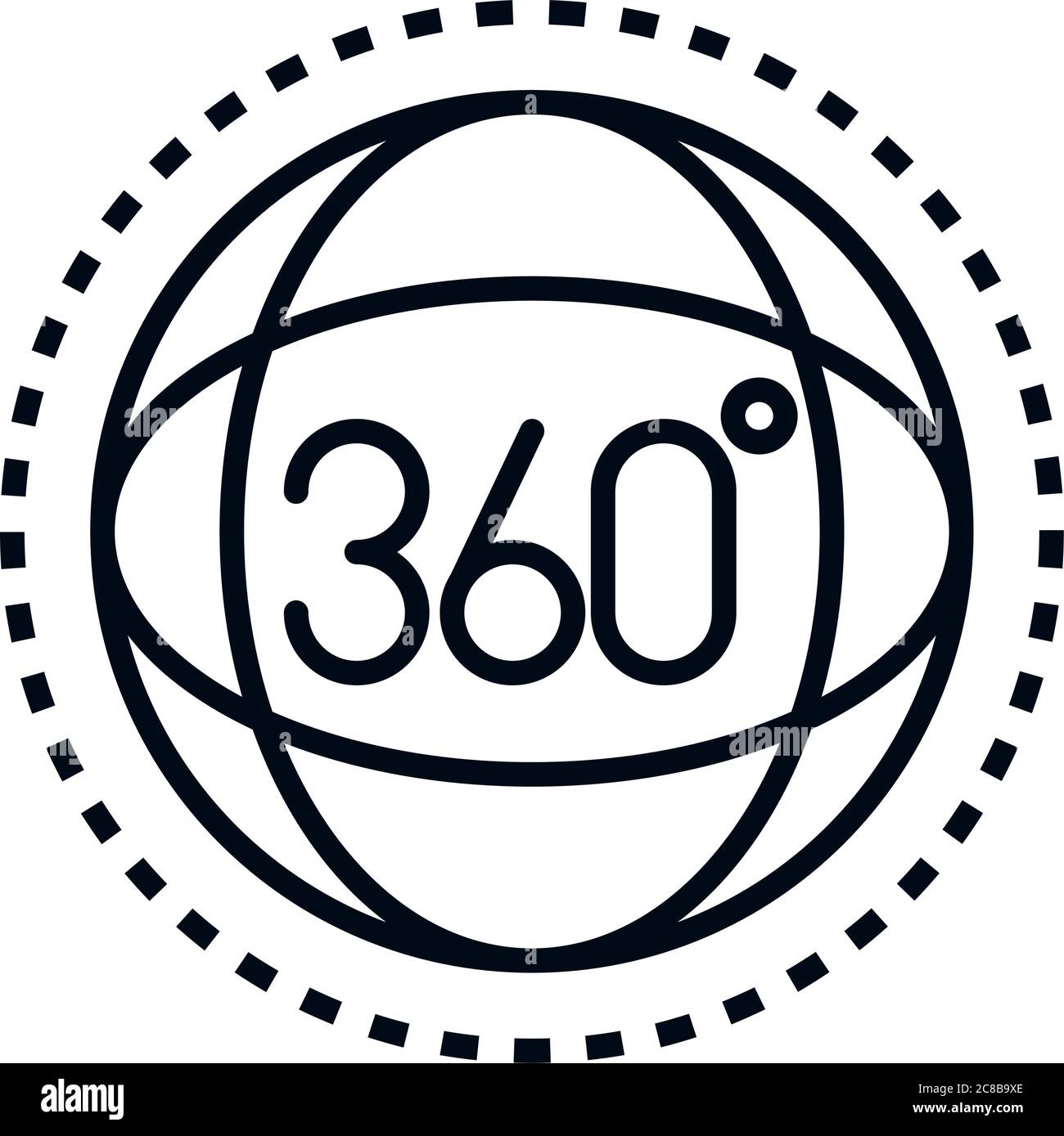 360 degree view virtual tour linear style icon design vector illustration Stock Vector Image ...
