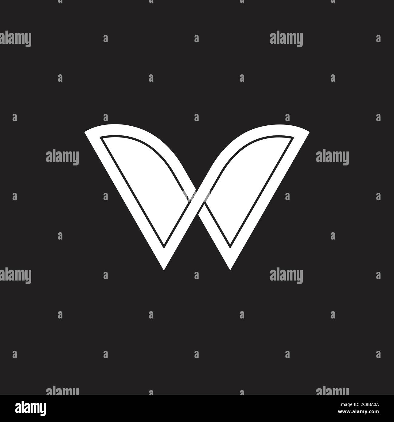 letter w simple geometric line logo vector Stock Vector Image & Art - Alamy