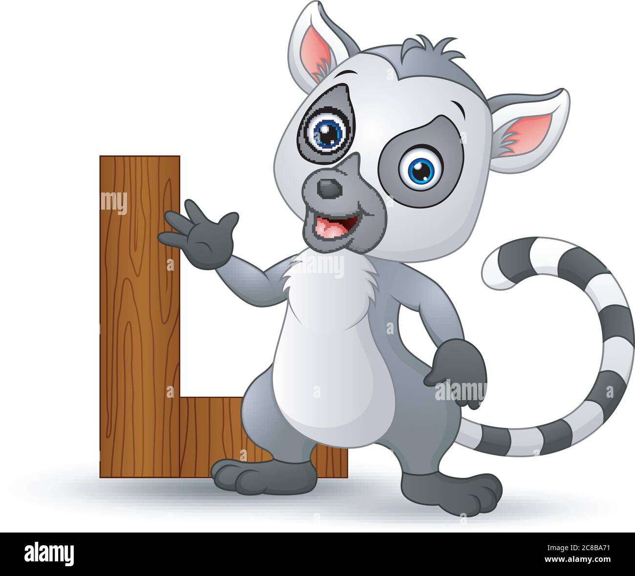 illustration of Alphabet L with Lemur cartoon Stock Vector Image & Art ...