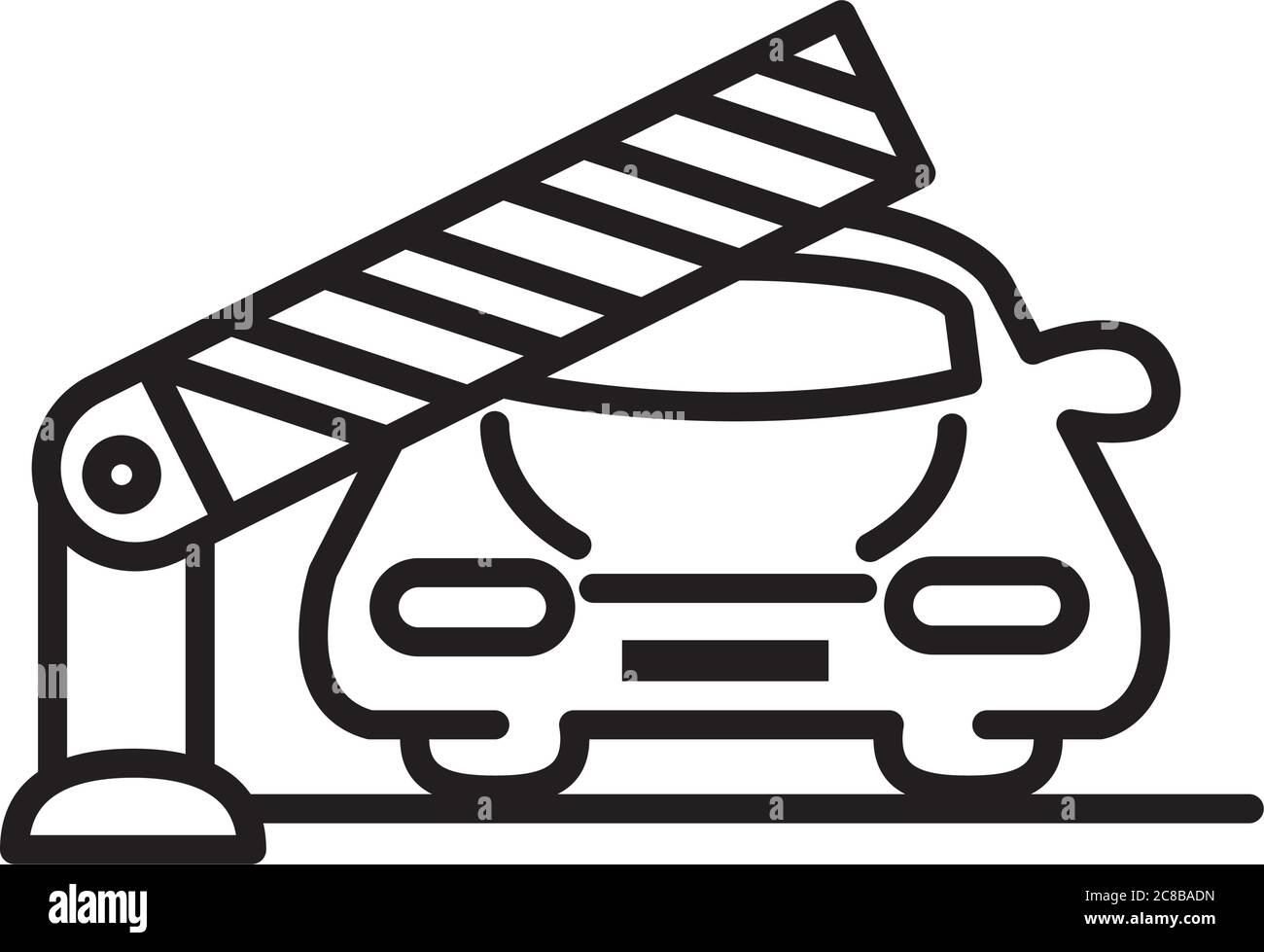 parking car barrier gate transport line style icon design vector ...