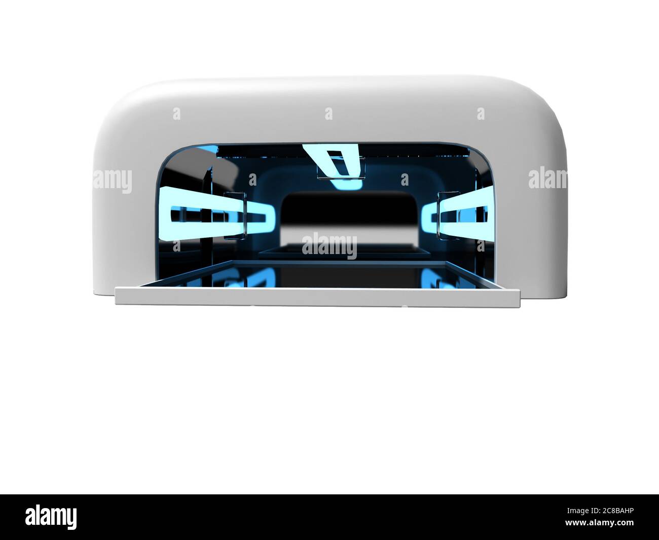 Modern UV lamp for nail art 3d render on white background no shadow ...