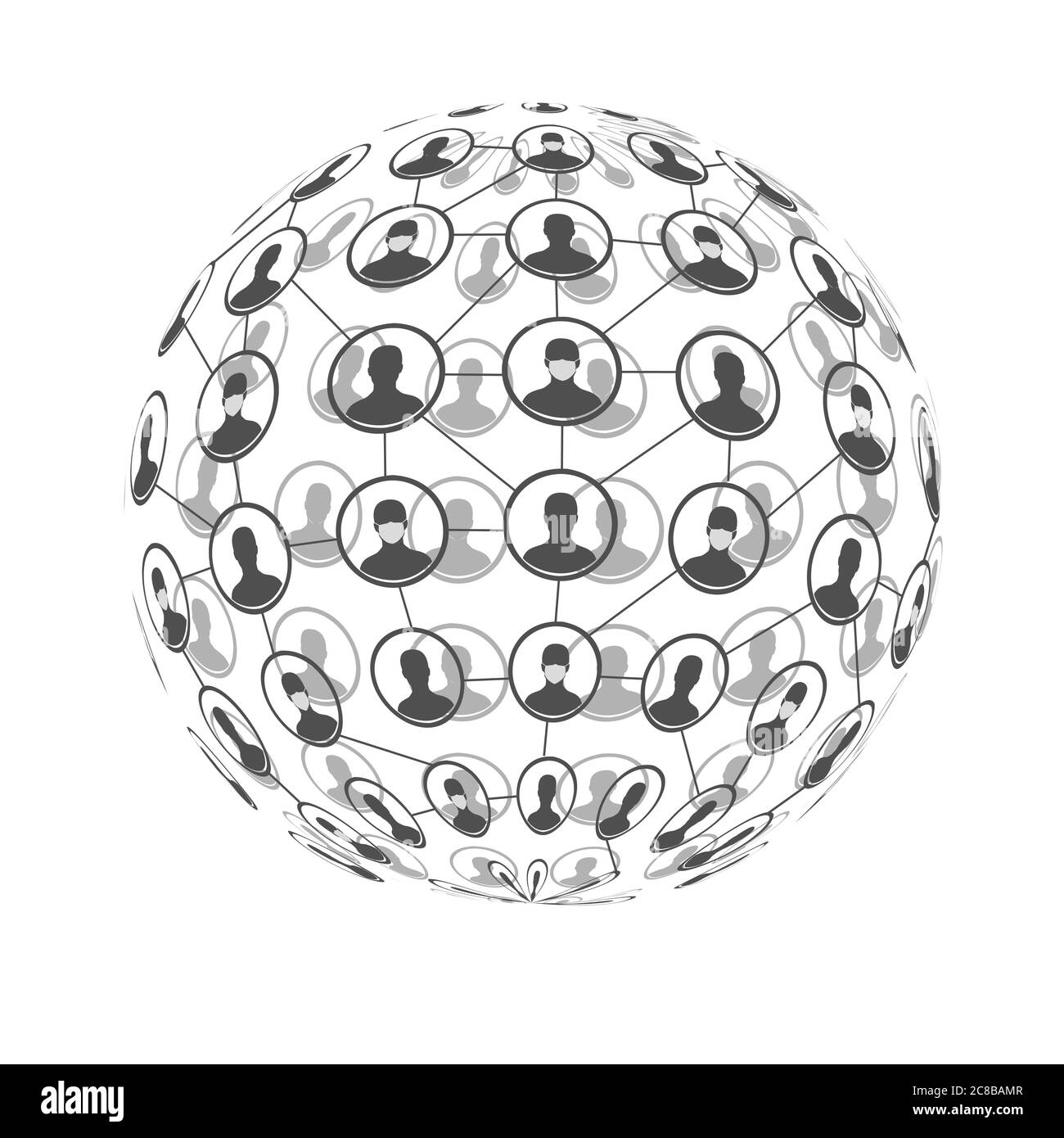 Vector illustration of an abstract social network scheme Stock Vector ...