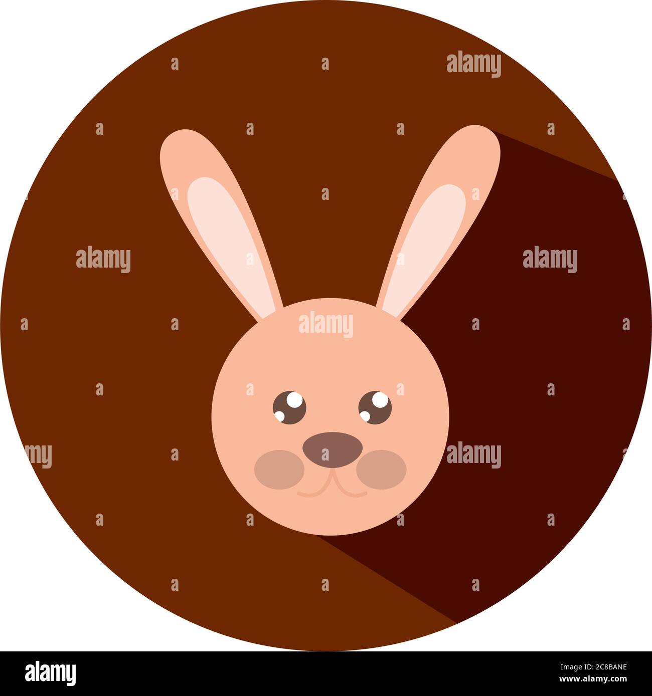rabbit face toy object for small children to play, block and flat style ...