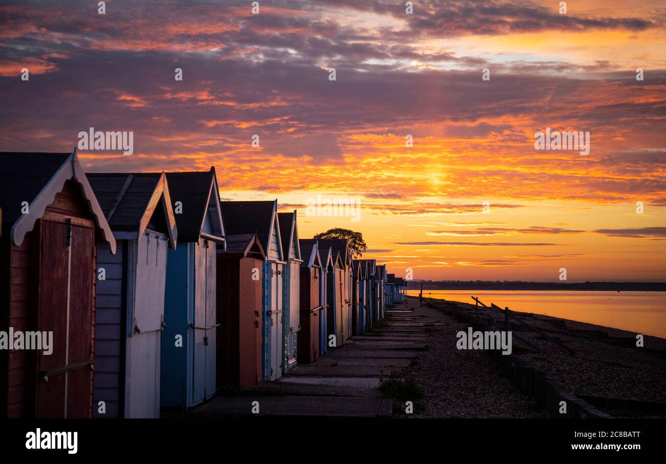 New Forest, Hampshire. 23rd July 2020. UK Weather. Sunrise over the ...