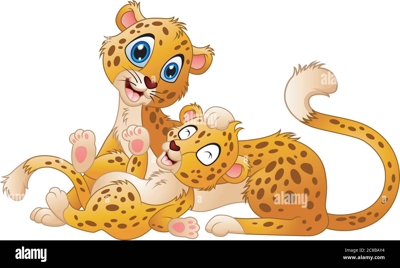 illustration of Happy adult cheetah with cub cheetah Stock Vector Image ...