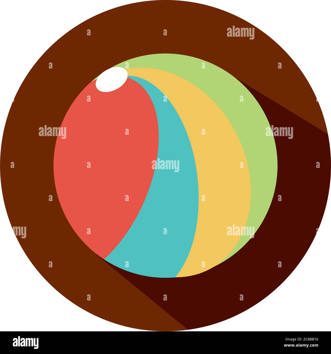 rubber ball toy object for small children to play, block and flat style ...