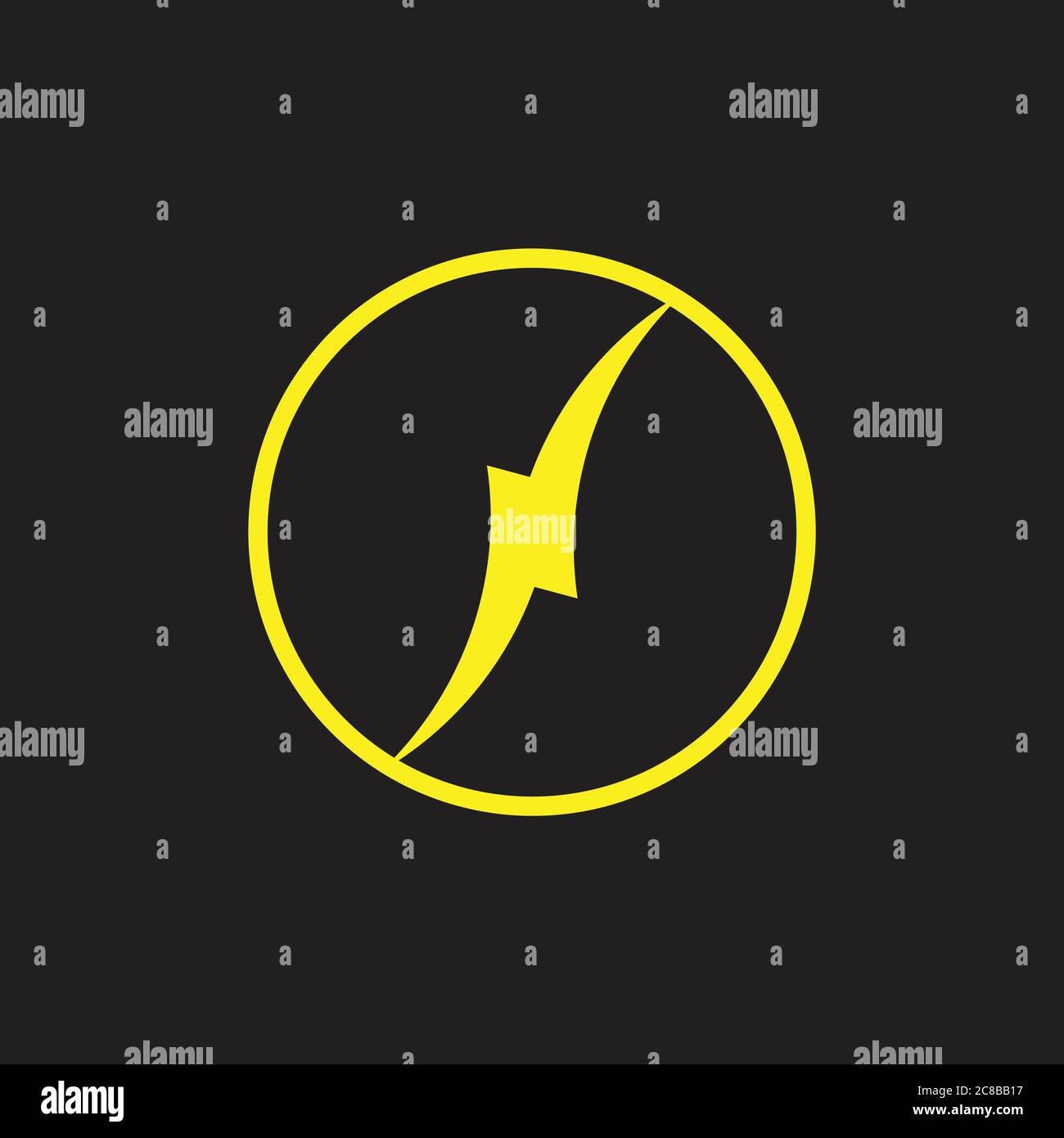 thunder circle simple geometric logo vector Stock Vector Image & Art ...