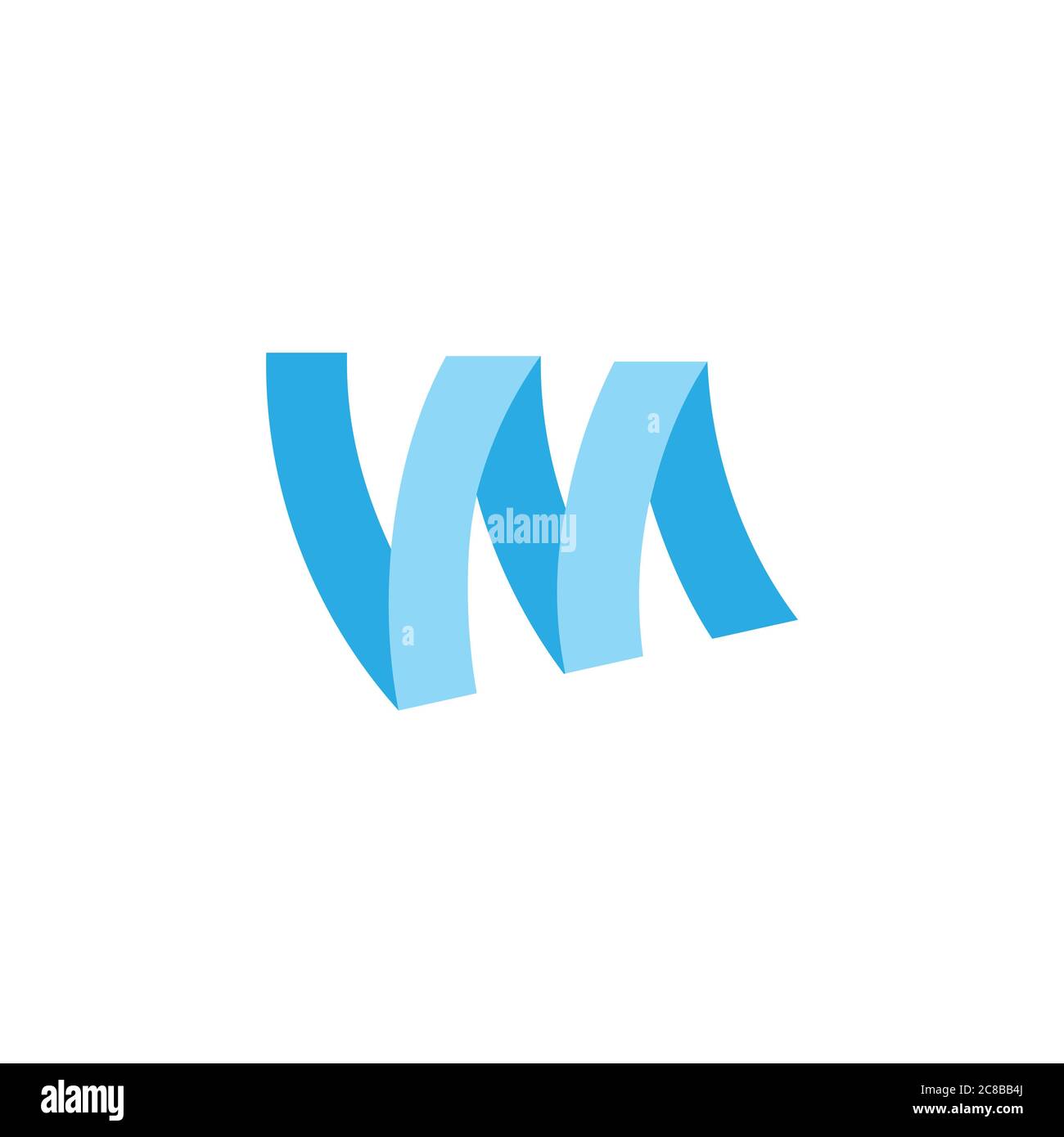 letter wm ribbon 3d logo vector Stock Vector Image & Art - Alamy