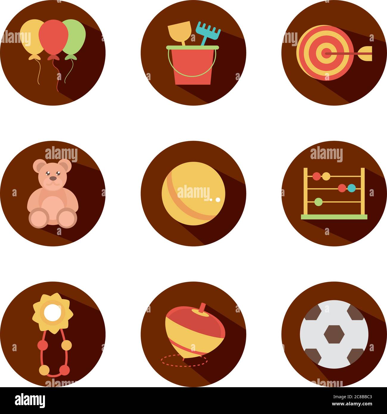 toy object for small children to play, block and flat style cartoon ...