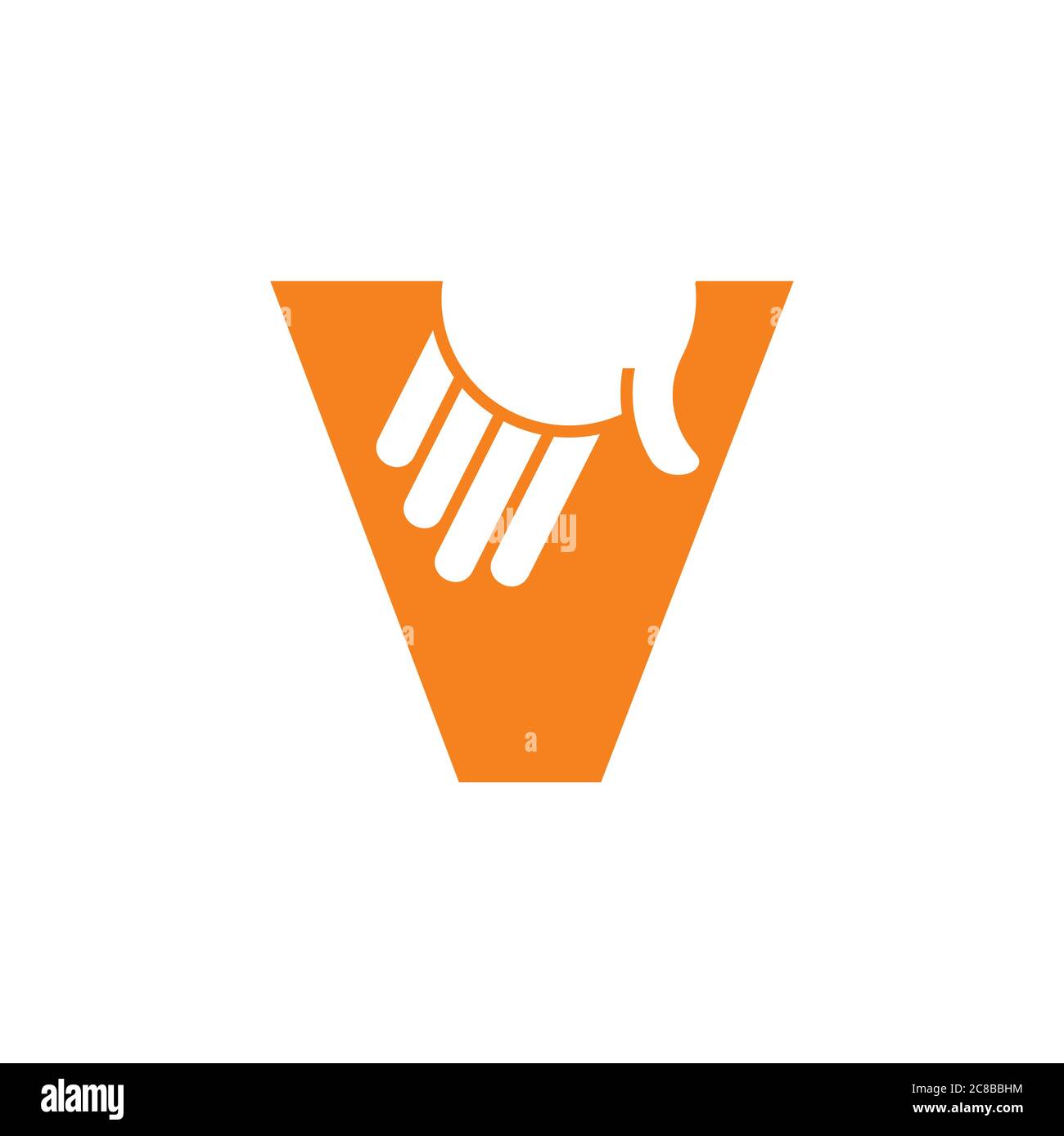 letter v helping hand care gesture logo vector Stock Vector Image & Art ...