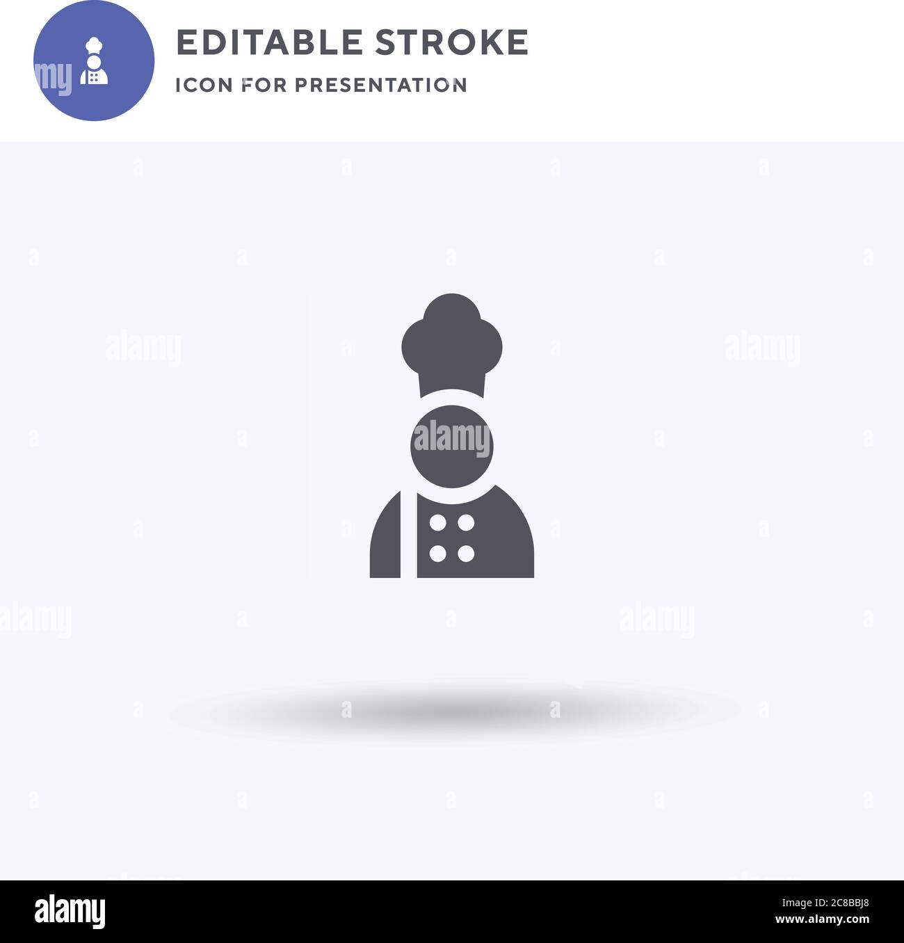 Chef icon vector, filled flat sign, solid pictogram isolated on white ...