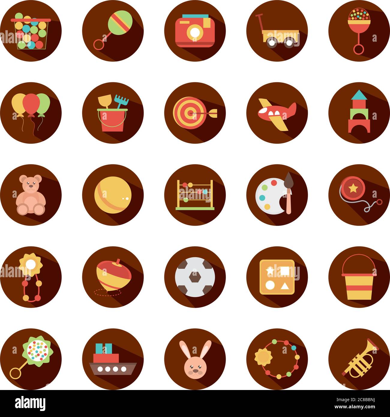 toy object for small children to play, block and flat style cartoon ...