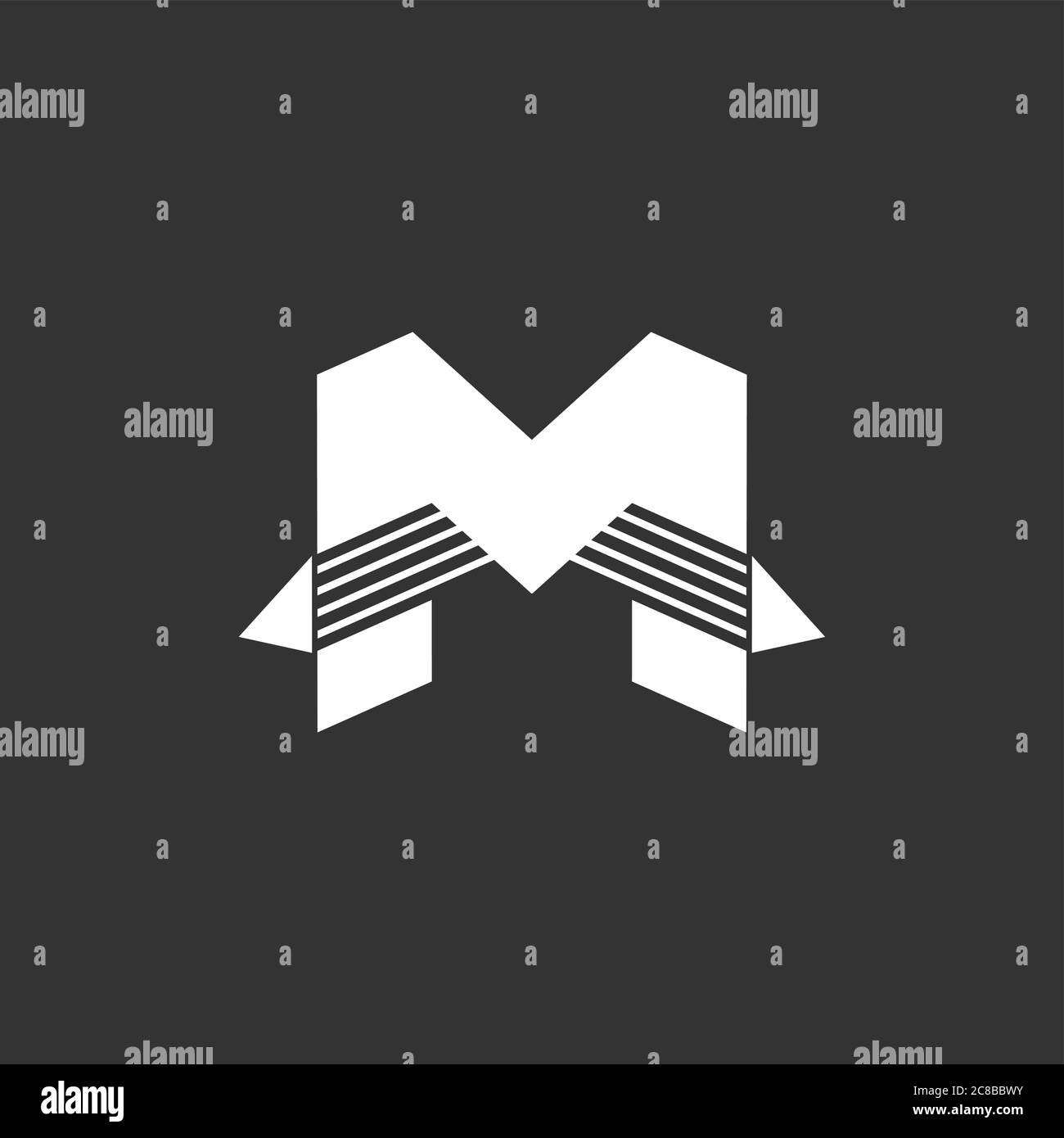 letter m stripes fast arrow geometric logo vector Stock Vector Image ...