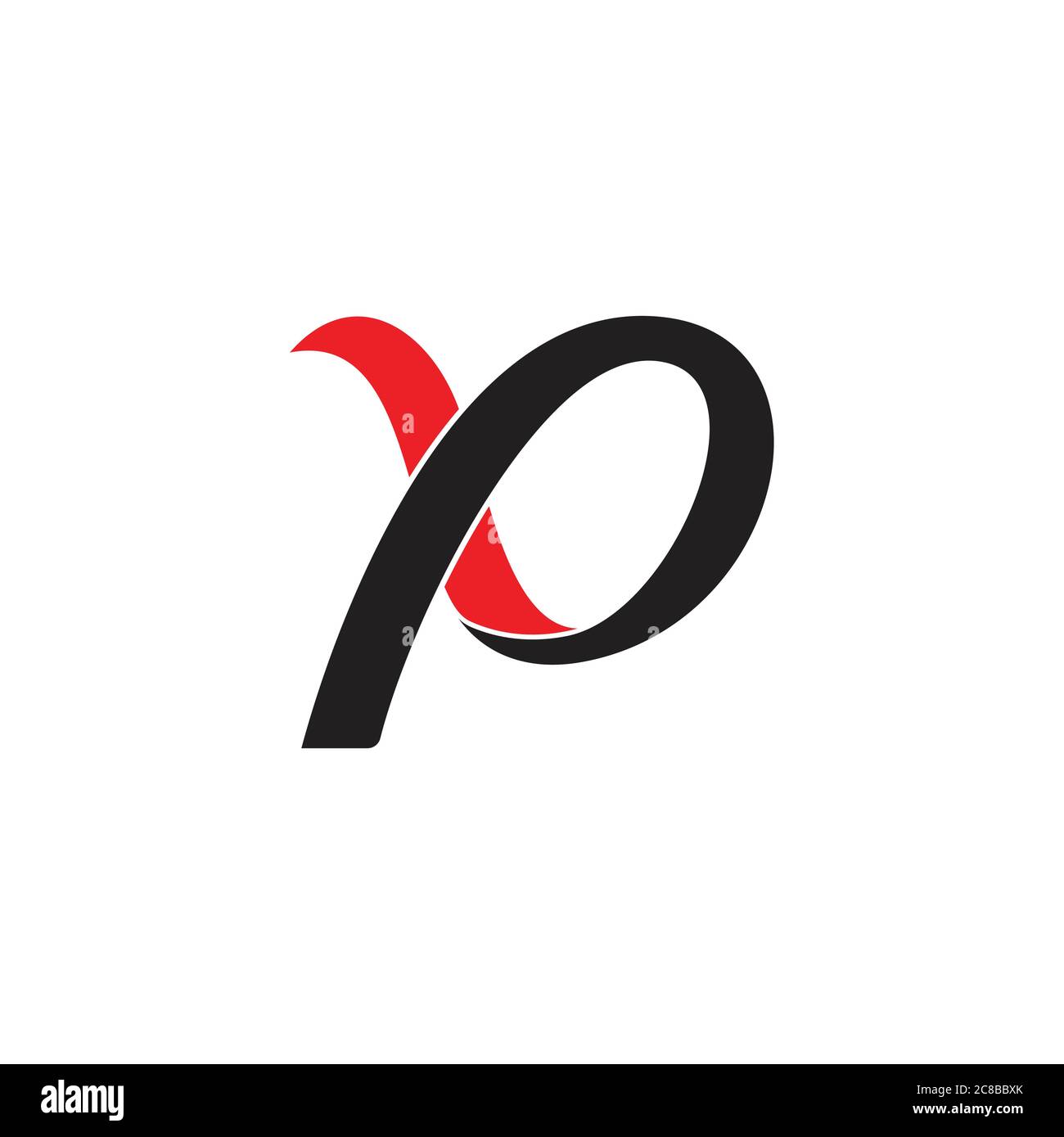 abstract letter p motion 3d ribbon vector fit for logo product Stock ...