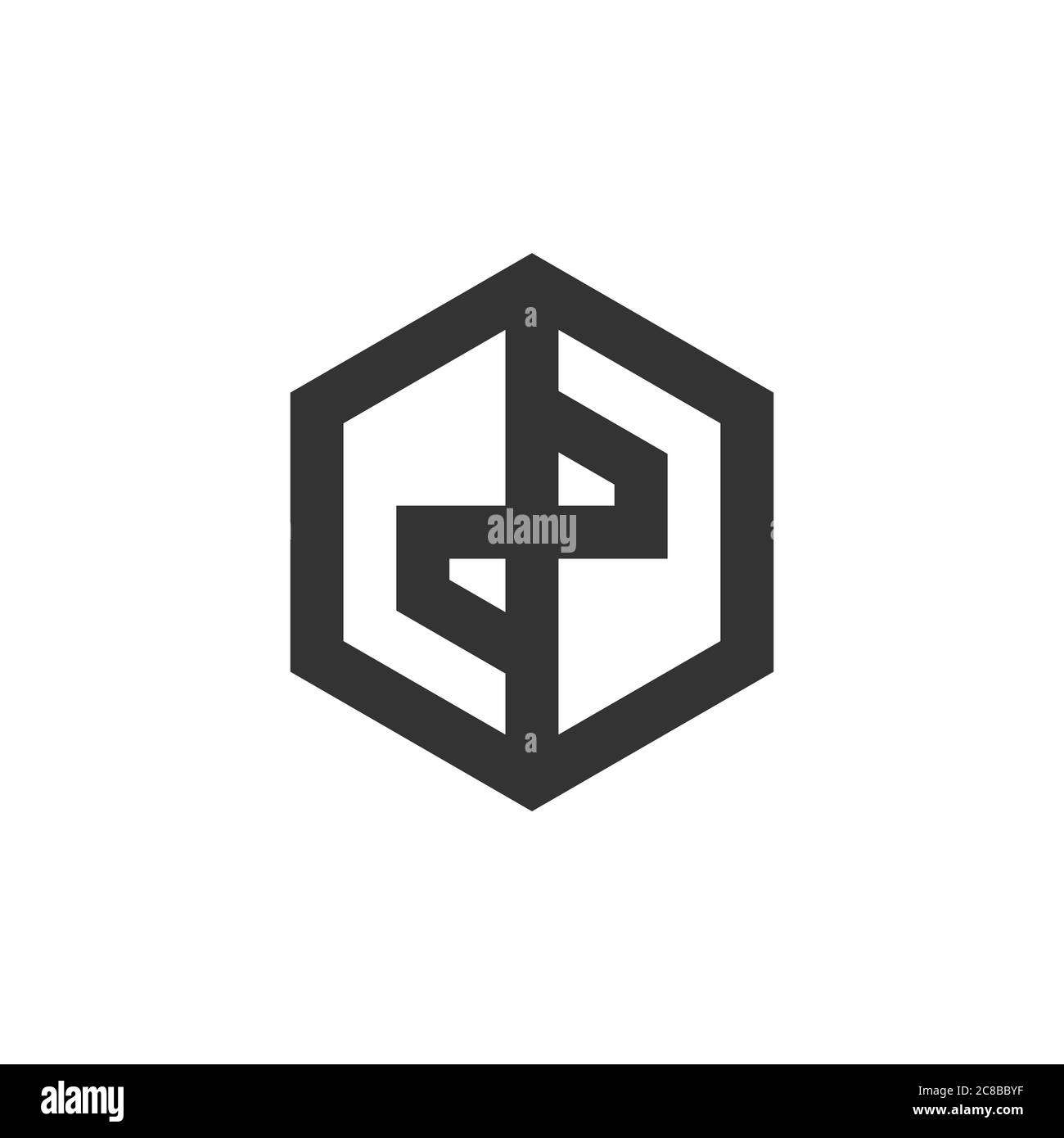 abstract letter dp line geometric hexagonal logo vector Stock Vector ...