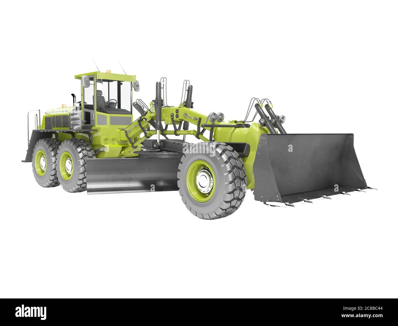 Concept green grader 3d render on white background no shadow Stock ...